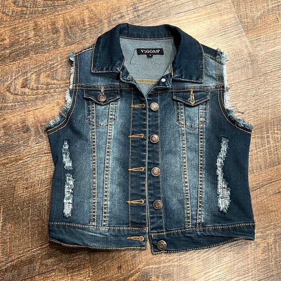 Vigoss | Jackets & Coats | Vigoss Jeans Girls Small Denim Vest | Poshmark